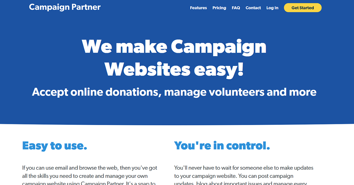 Campaign Partner: We Make Political Campaign Websites Easy